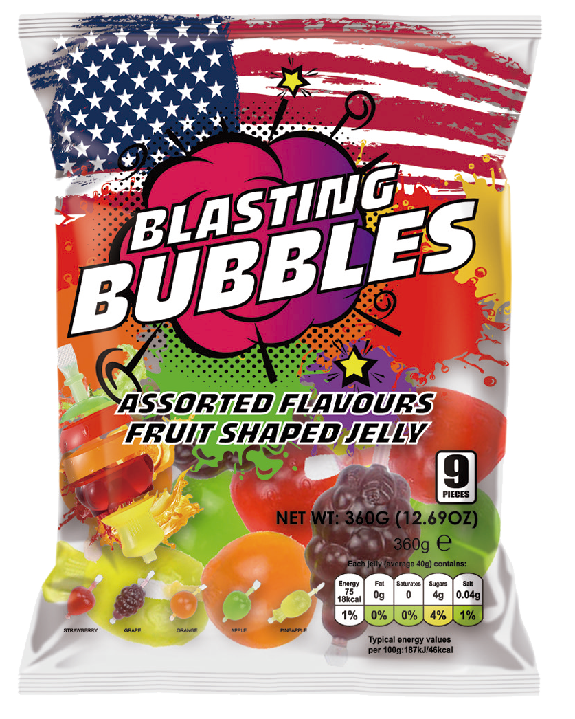 Blasting Bubbles Fruit Shaped Jelly 360g x 20 – Candytheatre