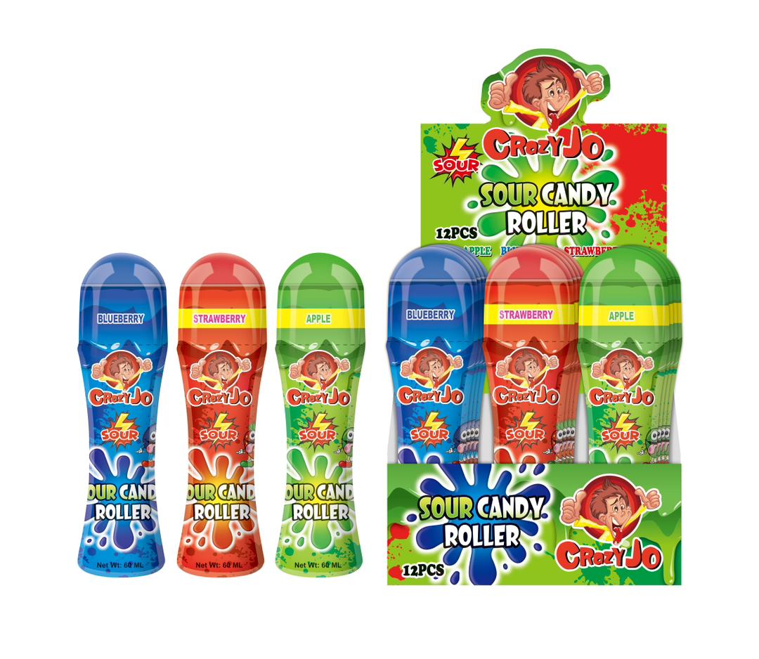 CRAZY JO Sour Candy Roller 60g x 12 – Candytheatre