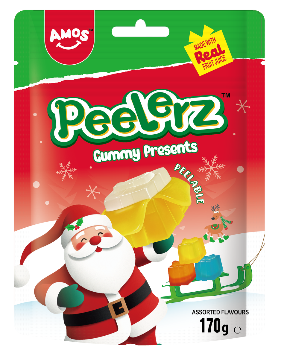Amos Peelerz Gummy Presents 170g x 12 – Candytheatre