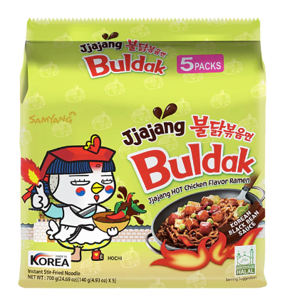 SAMYANG BULDAK JIAJANG HOT CHICKEN FLAVOUR RAMEN (5x140G) – Candytheatre